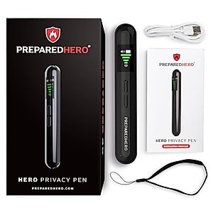 Hero Privacy Pen - 1 Pack - Hidden Camera Detector, Anti Spy, GPS Tracker Detector, Portable RF Signal Finder for Airbnb, Hotels, Bathroom, Home, Office