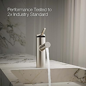 KOHLER 99491-4-BN Elate Single-Handle Bathroom Faucet with Pop-Up Drain Assembly, One Hole Bathroom Sink Faucet, 1.2 gpm, Vibrant Brushed Nickel
