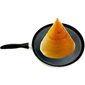 SHRIYA Aluminum Saute Fry Pan with Non-Stick Coating, Bakelite Handle, Suitable for Gas Stovetop, Fits 10" Diameter, 0.4" Thickness, Easy to Clean, Perfect for Crepes, Pancakes
