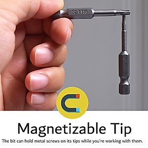 SKZIRI 8Pcs 5 Point Torx Star Security Screwdriver Bits Set Magnetic Tamper Proof T8-T40 1/4" Hex Shank