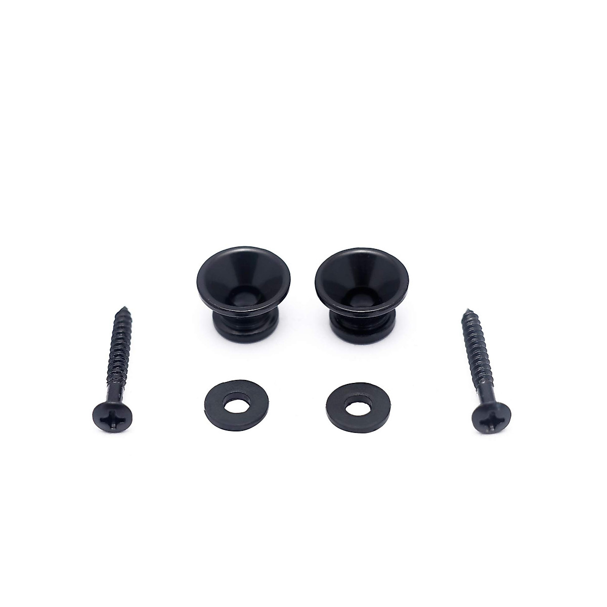 Metallor Guitar Strap Locks and Buttons End Pins with Mounting Screws and Washers for Electric Guitar Bass Acoustic Guitar Ukulele Mandolin. (Black)