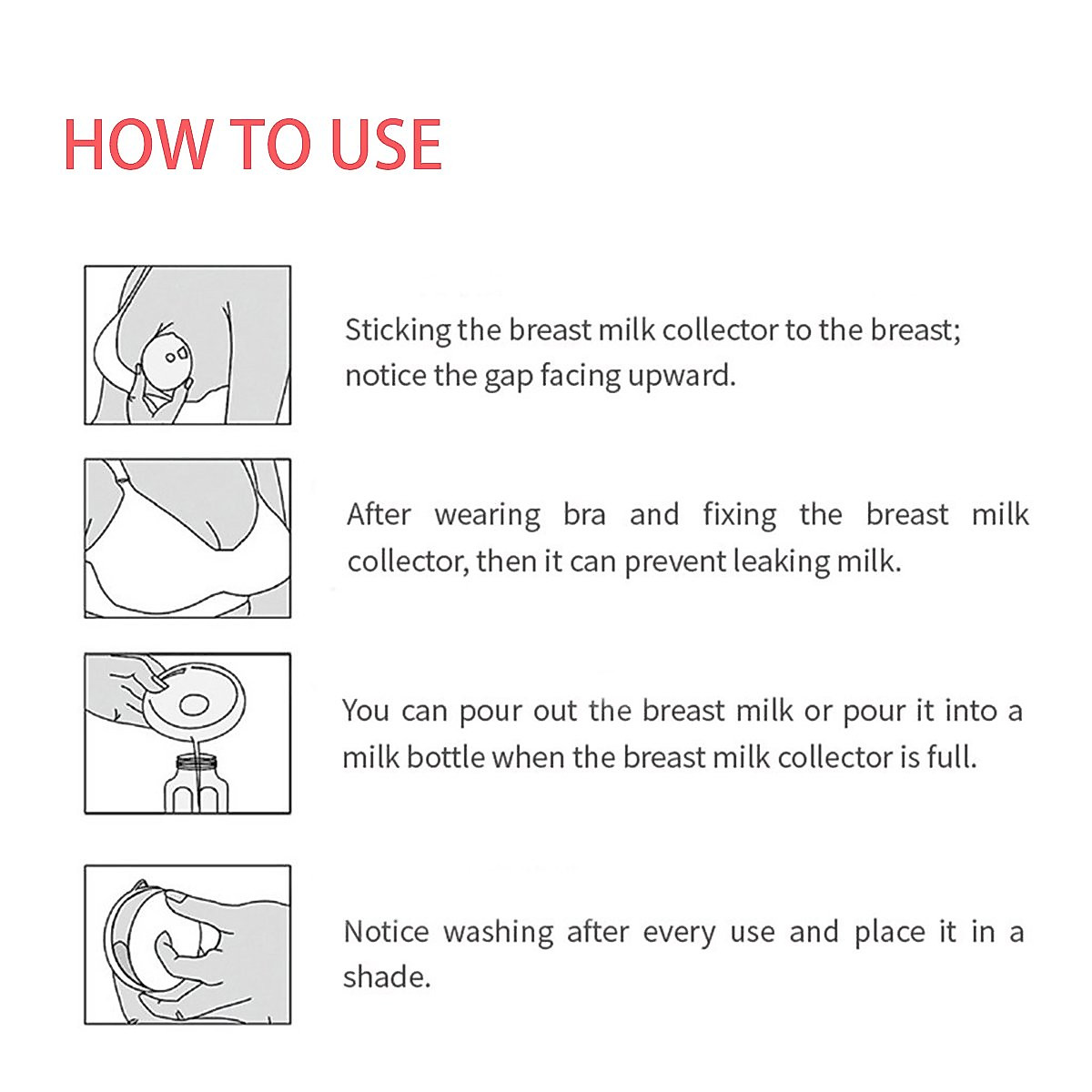 YIYEE Breast Shells Milk Saver for Breastfeeding, 4 Pack BPA Free Breast Shield Nursing Cups Protect Sore Nipples Breast Milk Collection Shells