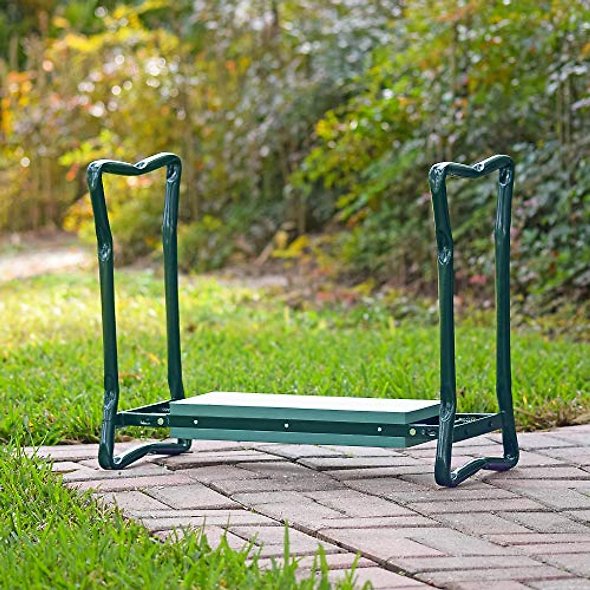 Arcadia Garden Products 1603 Garden Kneeler, Foldable Weeding Seat, Green