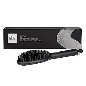 ghd Glide Hot Air Hair Brush ― Professional Smoothing Blow Dryer, Ceramic Hair Straightener, Styler, and Blow Dry Brush ― Black