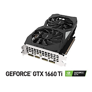 GIGABYTE GeForce GTX 1660 Ti OC 6G 192-bit GDDR6 DisplayPort 1.4 HDMI 2.0B with Windforce 2X Cooling System Graphic Cards- Gv-N166TOC-6GD