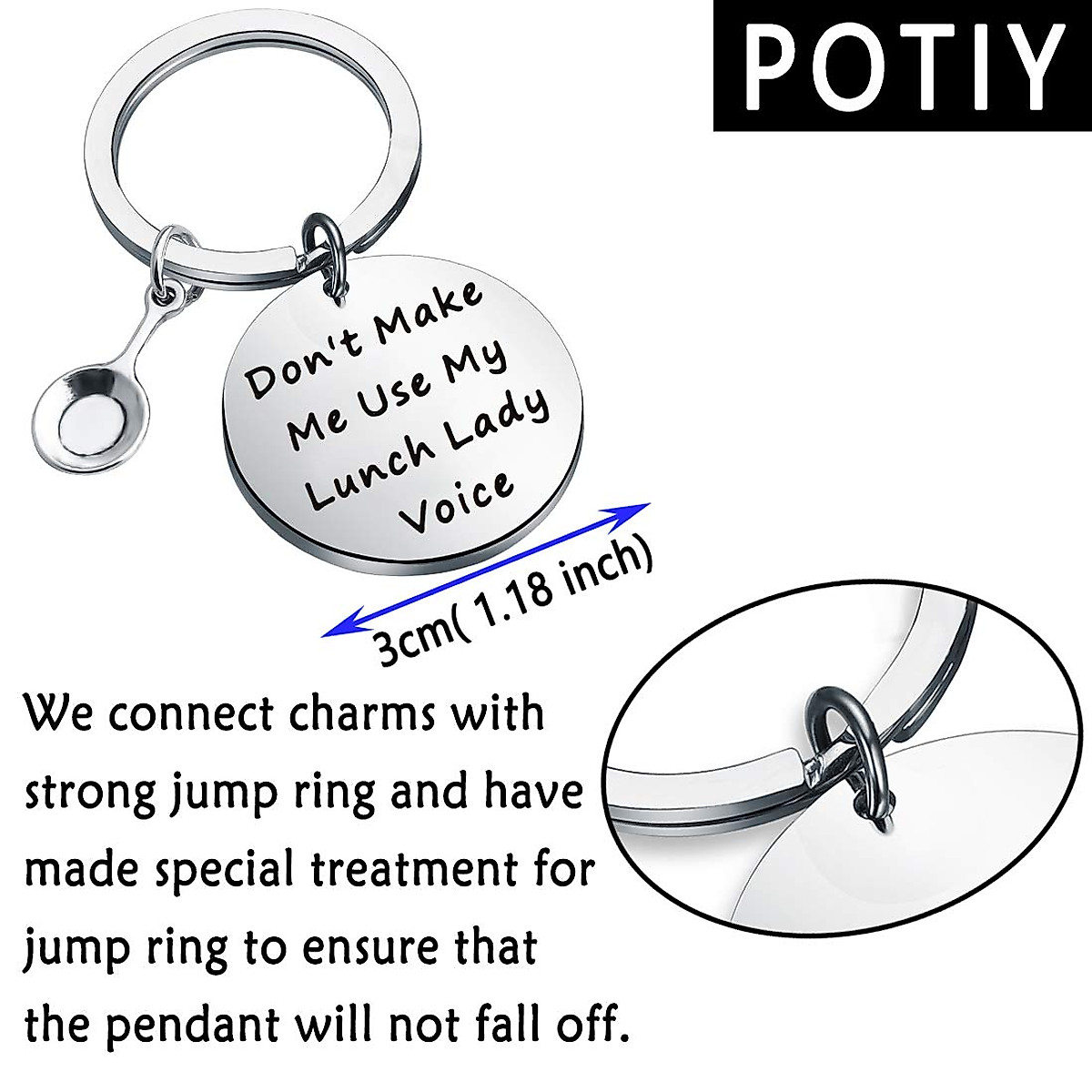 POTIY Lunch Lady Gift Cafeteria Worker Don't Make Me Use My Lunch Lady Voice Keychain Appreciation Gift for Canteen(Lunch)