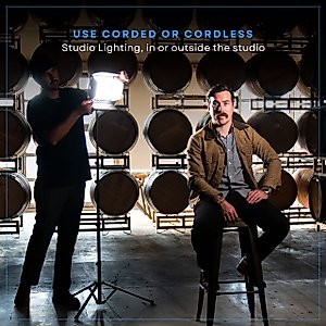 Lume Cube Studio Panel 2-Point Lighting Kit | Edge Lit LED Bicolor Light Panels 3200k - 5600k | Rechargeable Lithium Battery, Adjustable Color, Brightness, 70" Stands, Wireless Remote Included