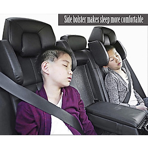 2022 Car Seat Headrest Pillow,car headrest Pillow,car seat Head Support Infant,Premium Seat Head Pillow,Grey Pillow,360 Degree Adjustable,for Children and Adults (-Grey)