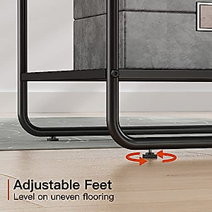 Amada Coffee Table Set, 2-Tier Center Table with Open Shelf and Metal Frame, Modern Round Coffee Table for Living Room, Set of 2, AMCT2V