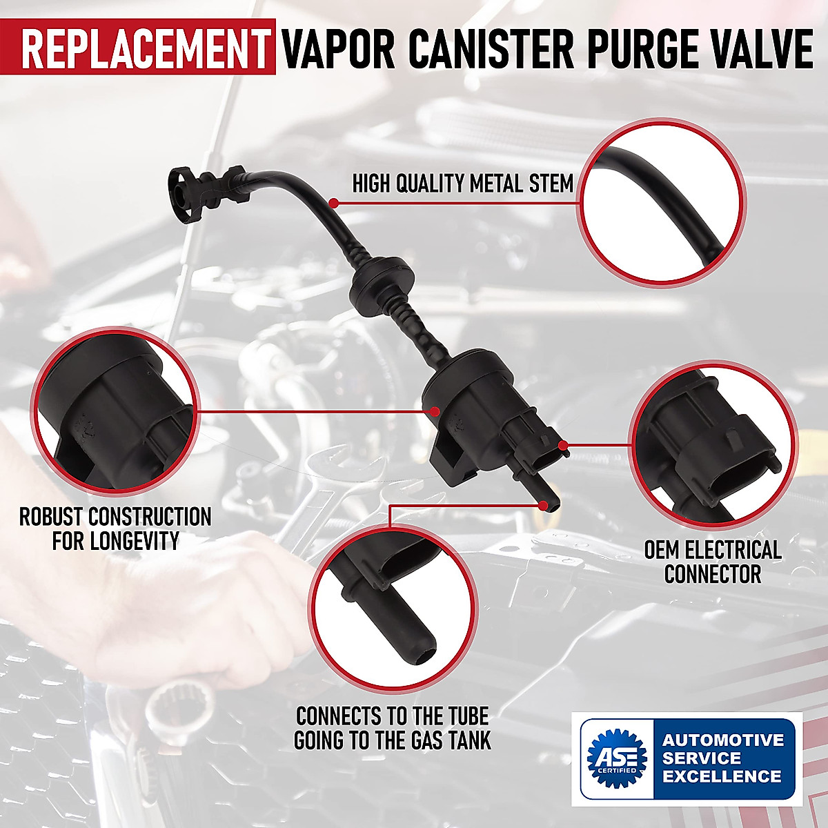 Vapor Canister Purge Valve - Replaces 55573017, 911-409, CP781 - Compatible with Chevy & Buick Vehicles 1.4L Encore, Cruze, Sonic, Trax - 2013, 2014, 2015, 2016, 2017, 2018, 2019
