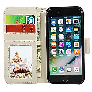 UrSpeedtekLive iPhone SE 2022 /iPhone SE 2020 /iPhone 7/iPhone 8 Premium PU Leather Funny Pattern Flip Wallet Case Cover w/Card Slots & Stand for iPhone SE 2022/2020, iPhone 7/8 4.7 Inch, Tree Green