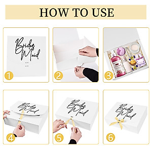 Xylitic 8 Pack Bridesmaid Proposal Box Set with Ribbon, Maid of Honor Proposal Box, Bridesmaid Boxes, Matron of Honor Proposal Gift Box, Bridesmaid Proposal Gifts