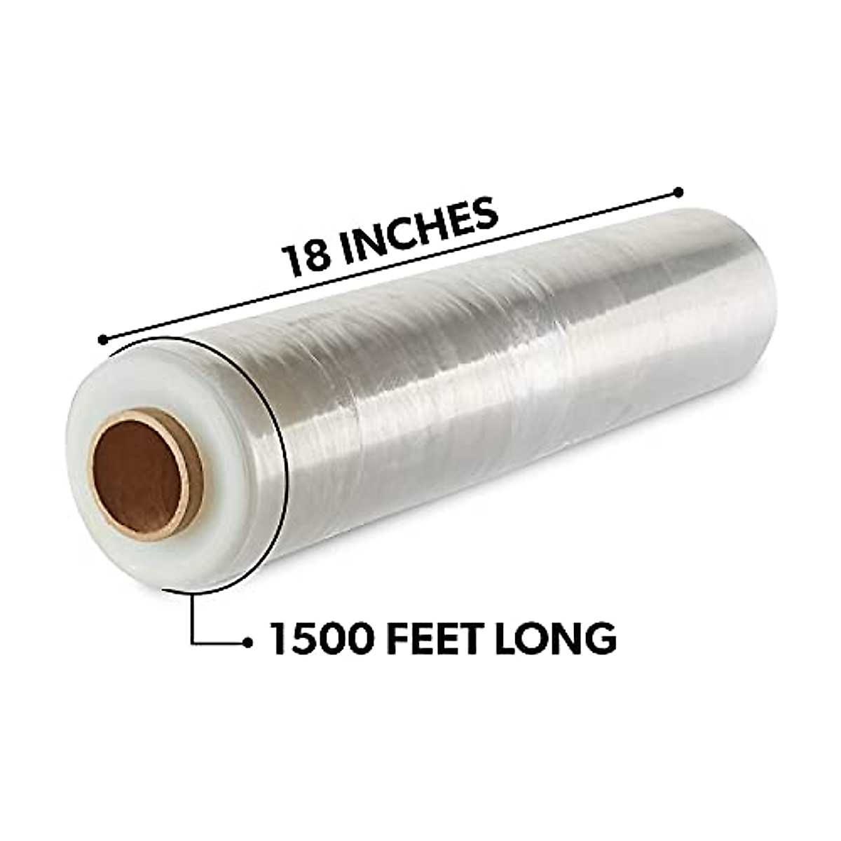 18" Stretch Film/Wrap 1500 feet 7 Layers 80 Gauge Industrial Strength up to 300% Stretch Clear Cling Durable Adhering Packing Moving Packaging Heavy Duty Shrink Film, Thick Plastic Packing Wrap– Clear 4 Pack