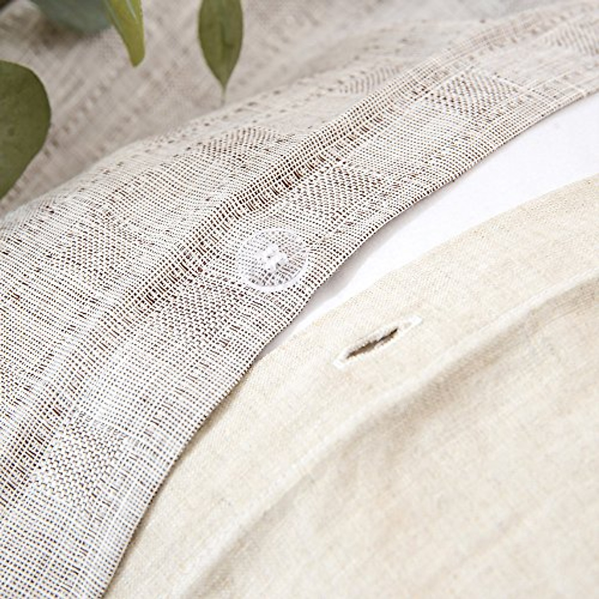 Merryfeel Linen Duvet Cover Set King,100% French Linen Yarn Dyed Check Duvet Cover Set, Luxurious Bedding for All Season - Queen - Yarn Dyed Check