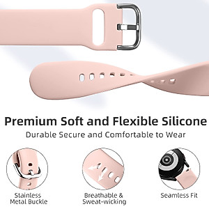 DaQin 10 Pack Bands Compatible with Samsung Galaxy Watch 7/6/5/4 40mm 44mm/Watch 6 Classic 43mm 47mm/Watch 5 Pro 45mm/Watch 4 Classic/Active 2 Band, 20mm Soft Silicone Sport Strap Wristbands Women Men