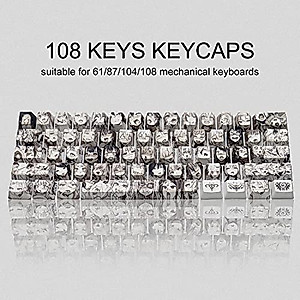 PBT Anime Keycaps 108 Keys, GMKWTL / XVX Japanese Custom Backlit Keycaps, OEM Profile Keycaps for 61/87/104/108 Cherry Gateron MX Switches Mechanical Keyboard (Black Anime)