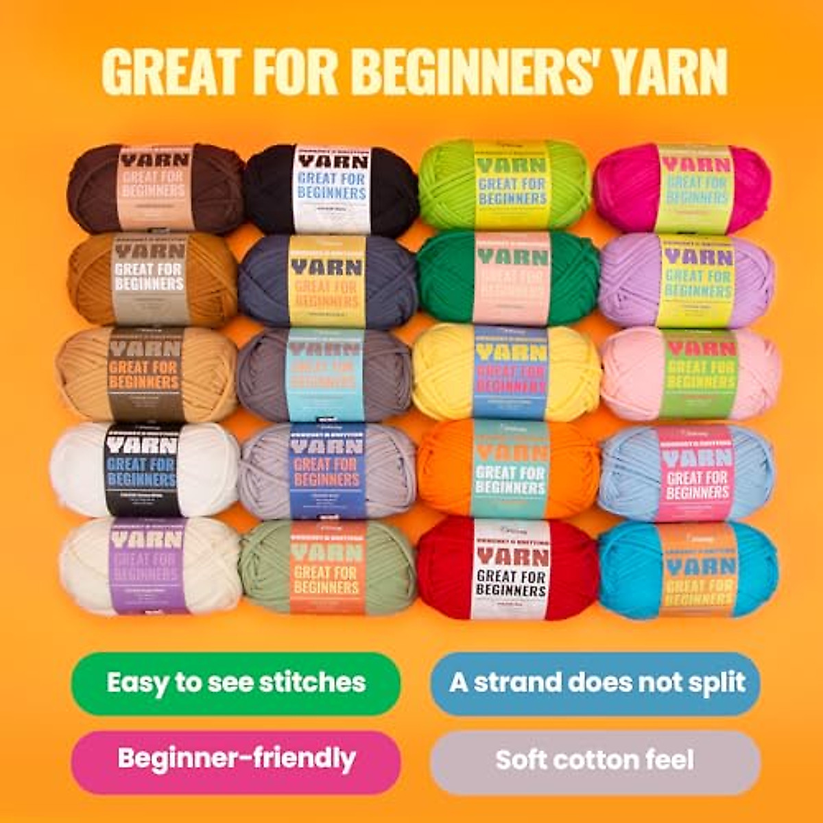 Pllieay 2x50g Packs Violet and Piggy Pink Yarn for Crocheting and Knitting - Worsted Medium #4 Cotton-Nylon Blend With Easy-to-See Stitches for Beginners