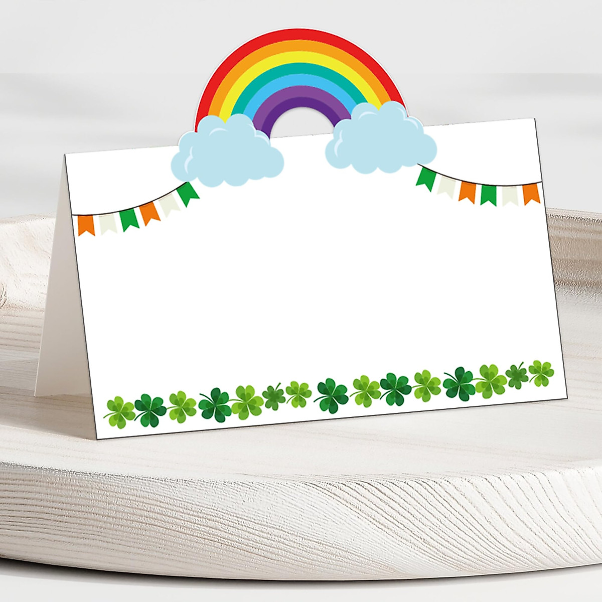 36pcs St. Patrick's Day Food Tent Labels Shamrock Place Cards for Irish Day Placecard Holders Seating Name Tents, Banquet tables, Buffet food label, St. Patricks Day Party