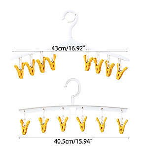 Kcjhagbd Windproof and Antiskid Rotatable Clothes Rack Underwear Hat Socks Drying Rack with Small Clip Space-Saving Clothes Rack Single-row Clothes Rack