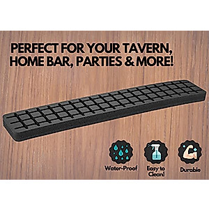 Polar Whale Bar Mat Durable Black Foam Modern Drip Spill Tray for Bar Home Kitchen Club Party Serving Rack Cocktail Professional Drink Mixing Bartender Service Non-Slip Non-Scratch 24 x 4.25 Inches