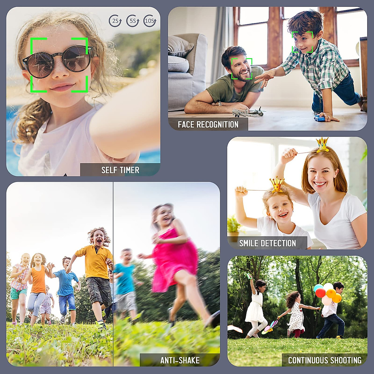 RRGEAR Digital Camera for Kids, 2.7K Digital Camera for Teens, Boys & Girls, 16X Digital Zoom Camera with 32GB SD Card & 2 Batteries (Black) (DC9)