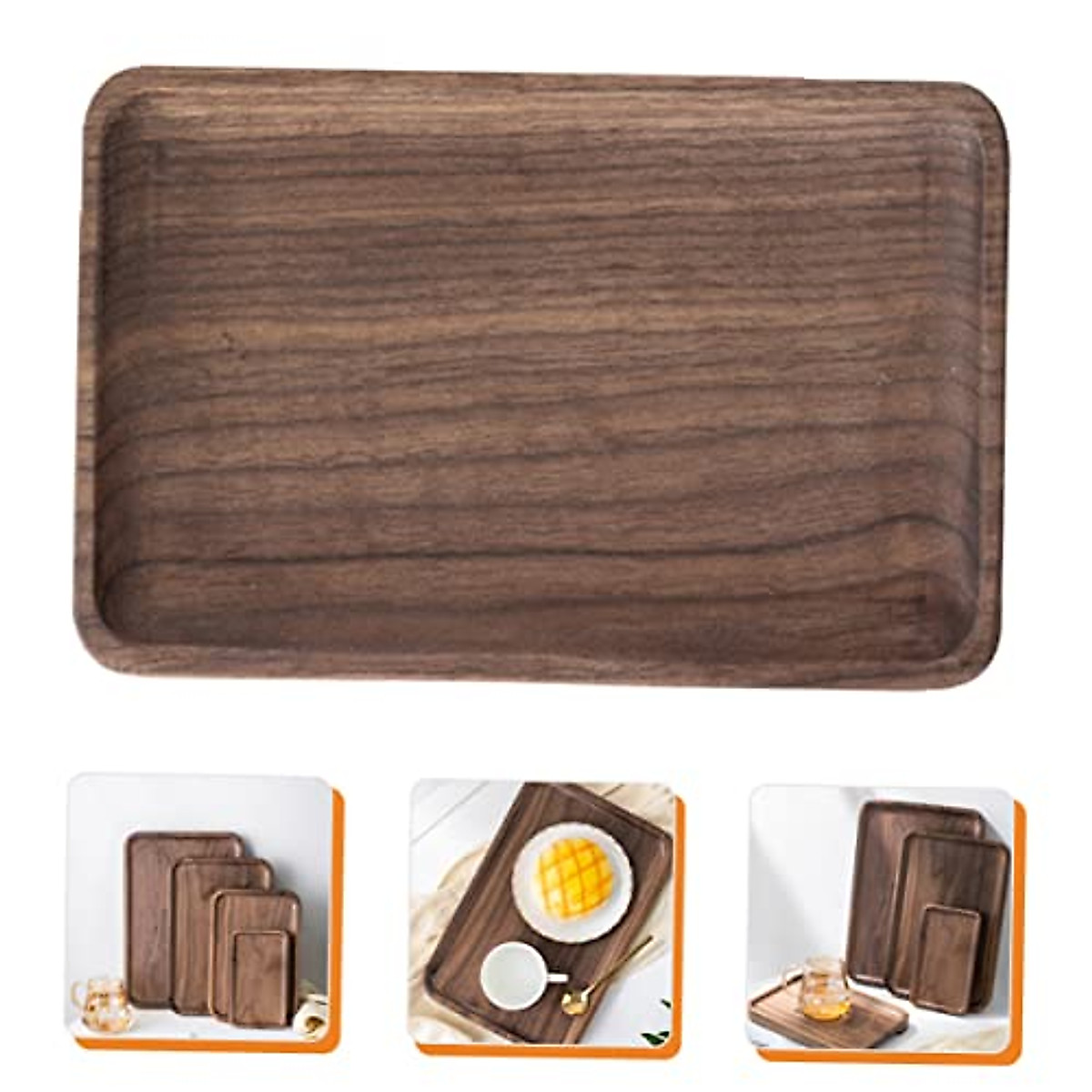 Cabilock Bathroom Tray Tray Breakfast Trays for Bed Wood Serving Board Bandejas para Comida Bamboo Soap Dish Breakfast-in-Bed Tray Deserts Serving Tray Wooden Trays for Food Clinker
