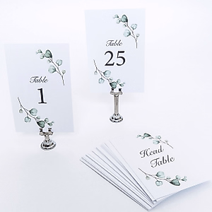 CLEVER SIGNS Table Numbers 1-25 Plus Head Table Card, Double-Sided, 4 x 6, Table Numbers for Wedding Reception, Anniversary, Baby Shower, Bridal Shower, Christmas, Parties, Events and Celebrations