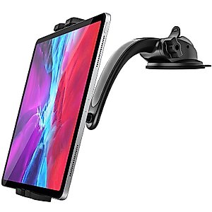 woleyi Car Dashboard Tablet Mount, Car Dash Tablet & Phone Holder with Strong Sticky Gel Suction Cup for iPad Pro 9.7, 11, 12.9 / Air/Mini, iPhone, Galaxy Tabs, More 4-13" Smart Phones and Tablets