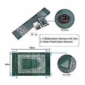 HAHTGSO Prayer Rug, 4 Pack Prayer Rug Muslim Travel Prayer Mat Pocket Prayer Mat, Pockets Prayer Rug Mat Pockets Prayer Rug Mat Muslim Sets Islam Prayer Mat Travel Essentials 60x100cm (4 Color)