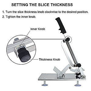 Manual Frozen Meat Slicer, befen Upgraded Stainless Steel Meat Cutter Beef Mutton Roll Food Slicer Slicing Machine for Home Cooking of Hot Pot Shabu Shabu Korean BBQ