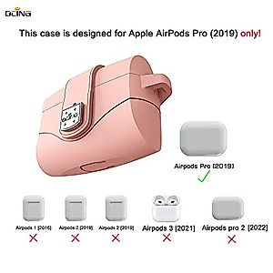 OCING 5 in One Airpods Pro Case Cover with Secured Lock (Designed in Oct. 2022), 360° Full Body Protective Case for Airpod Pro 2019 with Keychain, Supports Wireless Charging (Pink)