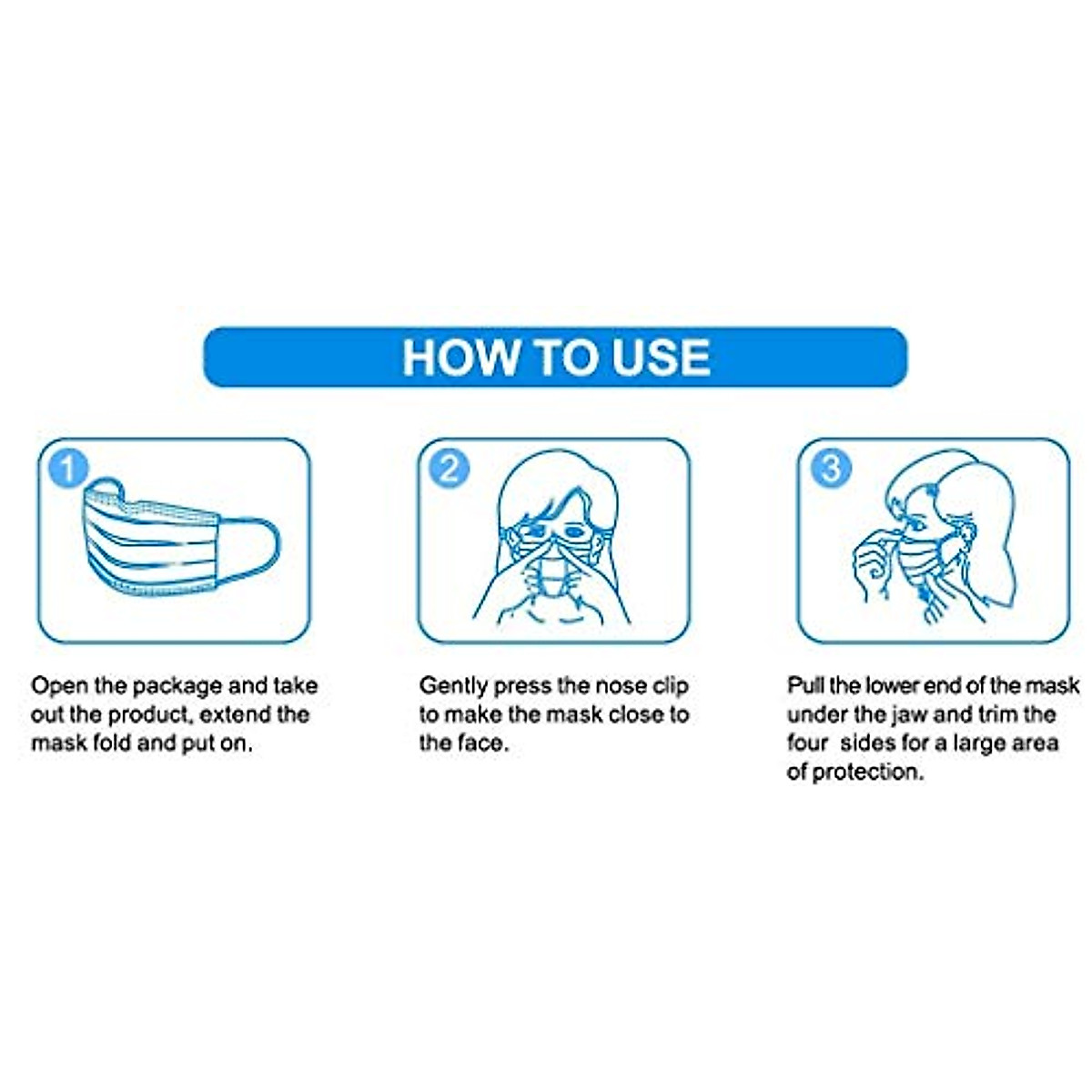 Premium Medical Grade Disposable Face Masks 3-Ply 3-Layer (50 Masks per Box)