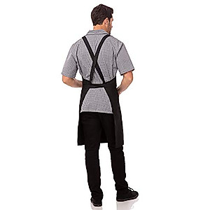 Chef Works Unisex Cross-Back Bib Apron, Black, One Size