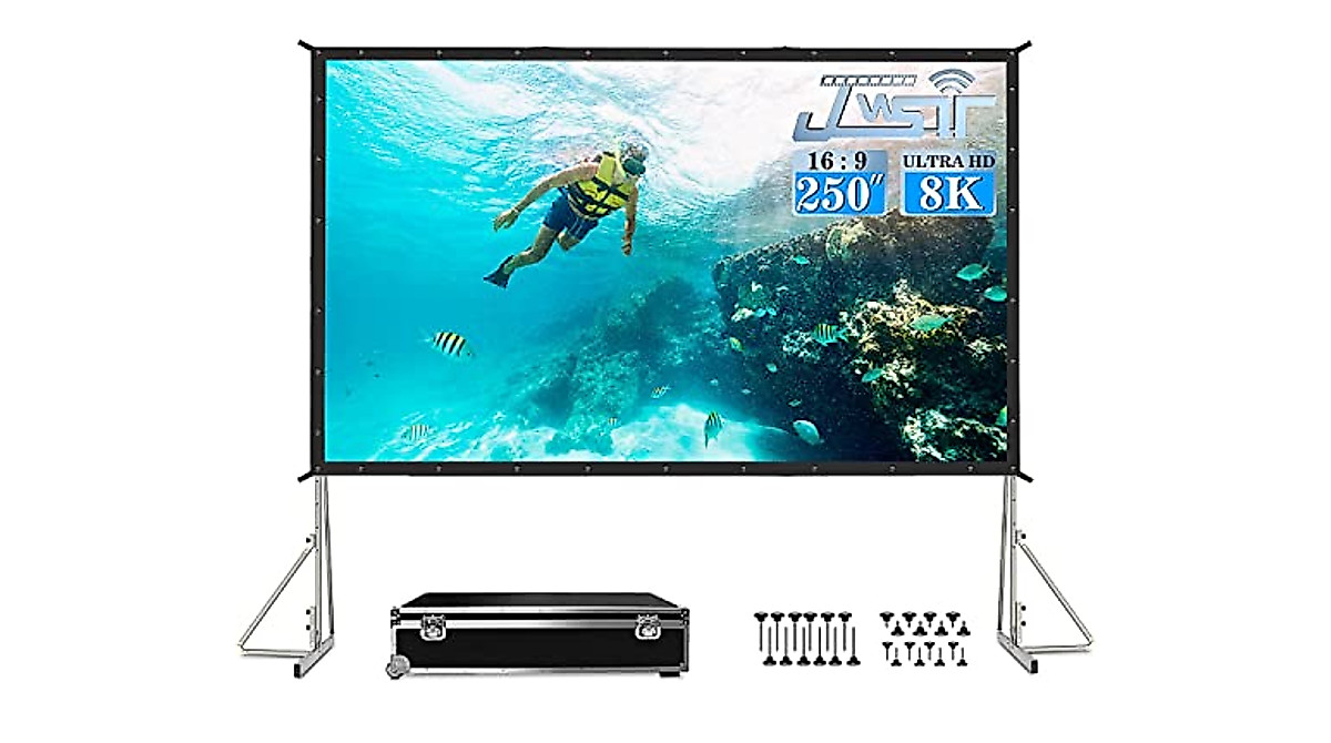 JWSIT 250 inch Projector Screen with Stand | Portable 4K