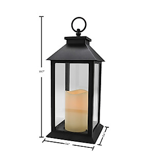 Hanging Glass Panes Lantern Portable Led Candle Light Operated by 3AAA Battery Use for Garden Yard, Indoor & Christmas Day Decoration etc,Pack of 6(Black)