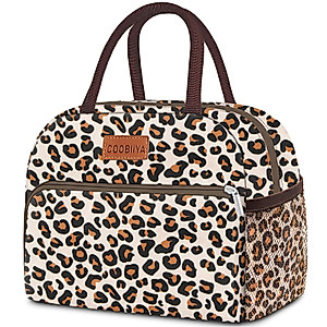 Lunch Bag Women, Insulated Lunch Box Tote Bag for Women Adult Men, Reusable Small Leakproof Cooler Cute Lunch Box Bags for Work Office Picnic School or Travel(Leopard)