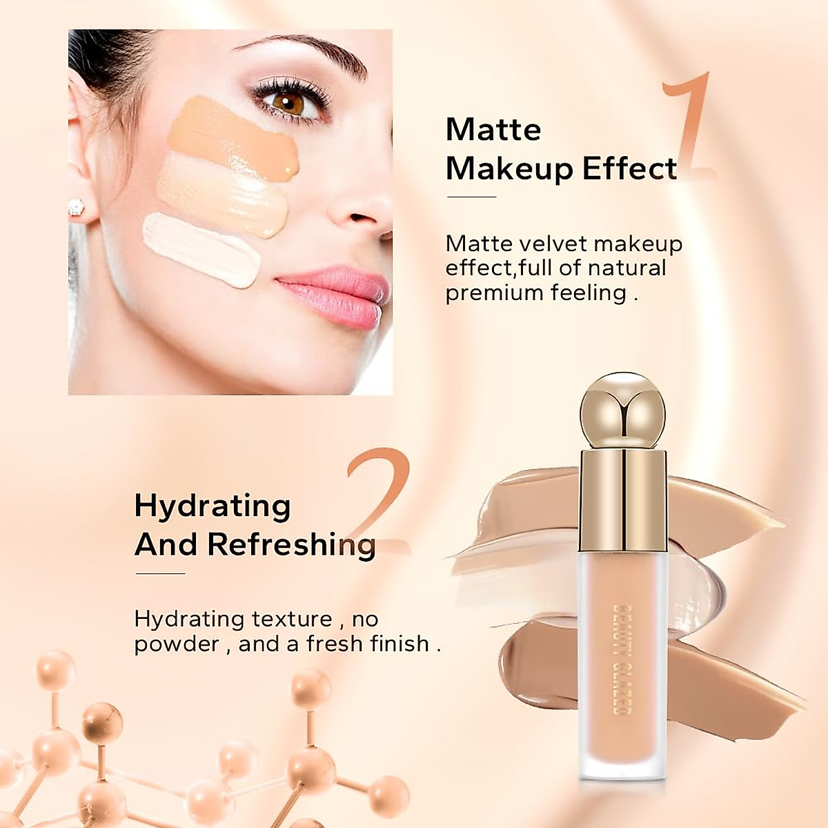 Hydrating Concealer, Lightweight Full Coverage Concealer for Dark Spots, Long-Lasting, Conceals and Corrects, Hydration and Highlights, Light Sand Shade, Satin Finish, All-Day Wear, 0.265 Fl Oz (105#)