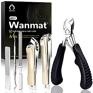Toenail Clippers, Upgraded Toe Nail Clippers for Men, Professional Nail Clipper, Toenail Clippers for Thick Nails for Seniors (Silver)-Wanmat