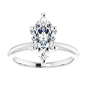 ERAA JEWEL 2 CT Marquise Colorless Moissanite Engagement Ring, Wedding Bridal Ring Set, (4)
