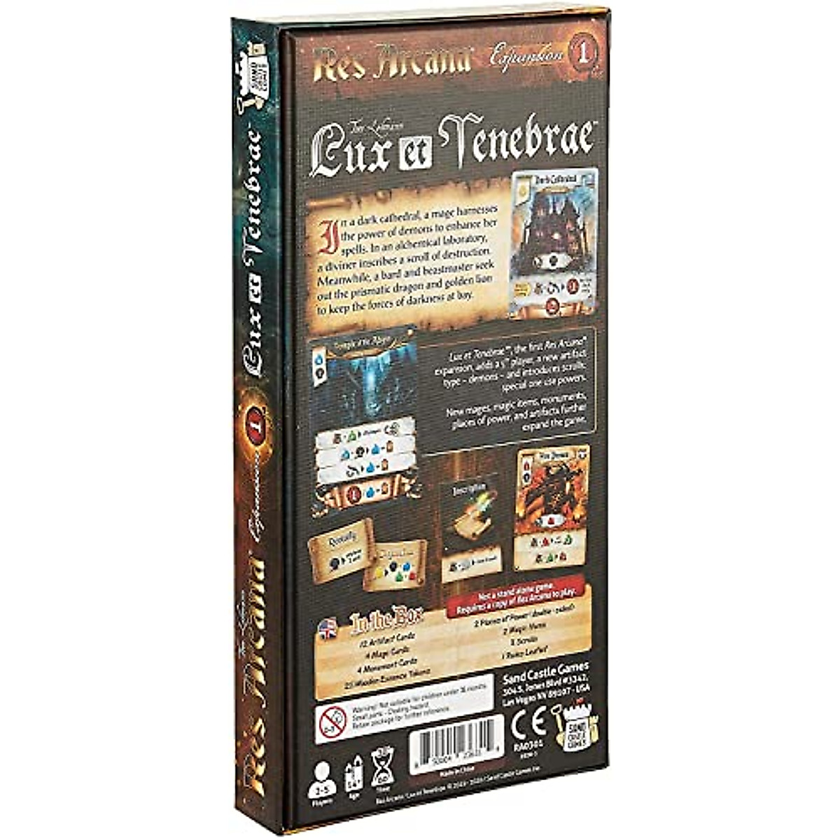 Res Arcana Lux et Tenabrae Board Game EXPANSION - Magical Fantasy Adventure Game, Strategy Game for Kids & Adults, Ages 14+, 2-5 Players, 30-60 Min Playtime, Made by Sand Castle Games