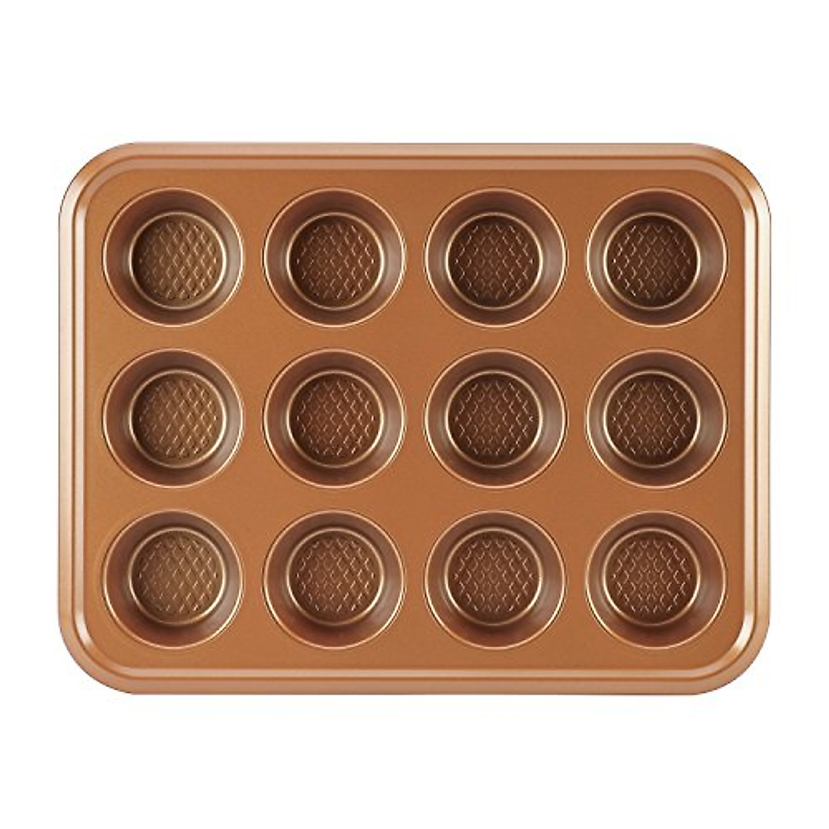 Ayesha Curry Nonstick Bakeware Nonstick 12-Cup Muffin Tin / Nonstick 12-Cup Cupcake Tin - 12 Cup, Brown