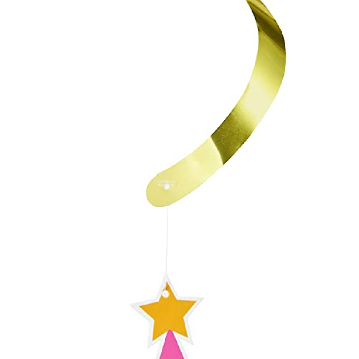 BLUE PANDA 30 Pack Hanging Happy Birthday Swirl Decorations, Party Streamers for Ceiling (35-38 in)