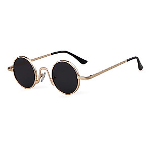 SORVINO Retro Small Round Sunglasses for Men Women Vintage Style Metal Frame