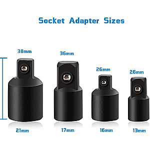 24pcs Impact Extension & Socket Adapter, Mgtgbao Socket Set Extension/ 1/4-Inch Hex Shank Drill Extension | CR-V Steel
