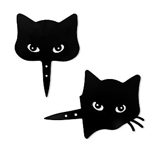 Halloween Black Cat Decorations Peeping Animal Metal Art Halloween Home Decor Outdoor Ornaments Cat Courtyard Lawn Gift Ideal for Cat Lovers Gift Animal Silhouette Set of 2