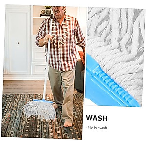 COOLHIYA Replaceable Mop Head Vintage Mop Rope Mop Head Mop Replacement Parts Mop Refill Mop Heads Industrial Mop Heads Cotton Mop Heads Water Absorption Mop Cleaning Mop Plastic