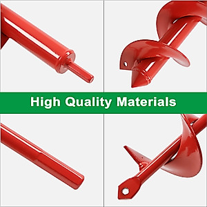 TCBWFY 4 Set Auger Drill Bit for Planting,Heavy Duty Garden Auger Spiral Drill Bit Bulb Planter Tool for Planting Bedding Plants,Universal for Cordless Drill(1.6"x9",2"x14.6",3"x16.5",3"x12")