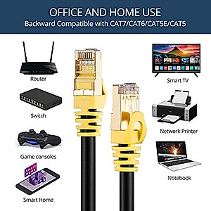 LDKCOK Cat 7 Internet Cable 150ft, Cat7 Outdoor Ethernet Cable 150 ft, 26AWG Heavy-Duty Cat7 Networking Cord Patch Cable RJ45 Transmission Speed 10Gbps,Transmission Bandwidth 600Mhz LAN Wire