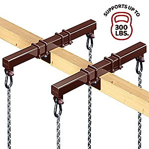 Swurfer Swingset Conversion Bracket - No Tree, No Problem, Convert Your Swingset to a Swurfset, Heavy Duty Horse Glider Bracket for Swing Set Attachment (Brown (2 Pack))