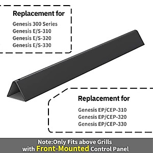 X Home 17.5-Inch Heavier Flavorizer Bars Replacement for Weber Genesis E-310 E-330, Genesis 300 Series with Front-Mounted Control (NOT Fit for Genesis II), Porcelain-enameled, 5-Pack